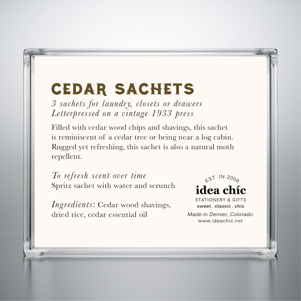 Cedar Sachets - 3 Pack for Closet, garment bag or Drawer – Idea Chíc