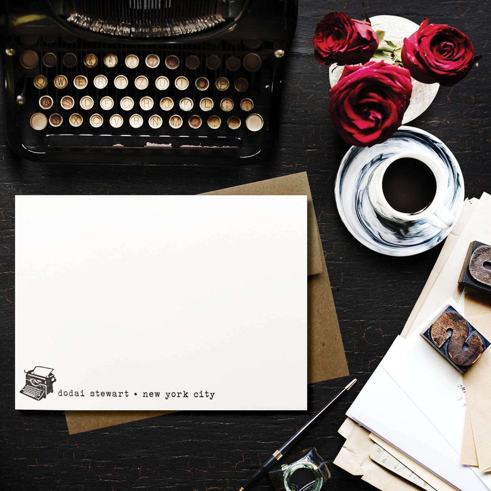 Custom Motif Letterpress Stationery - Set of 50 – Idea Chíc