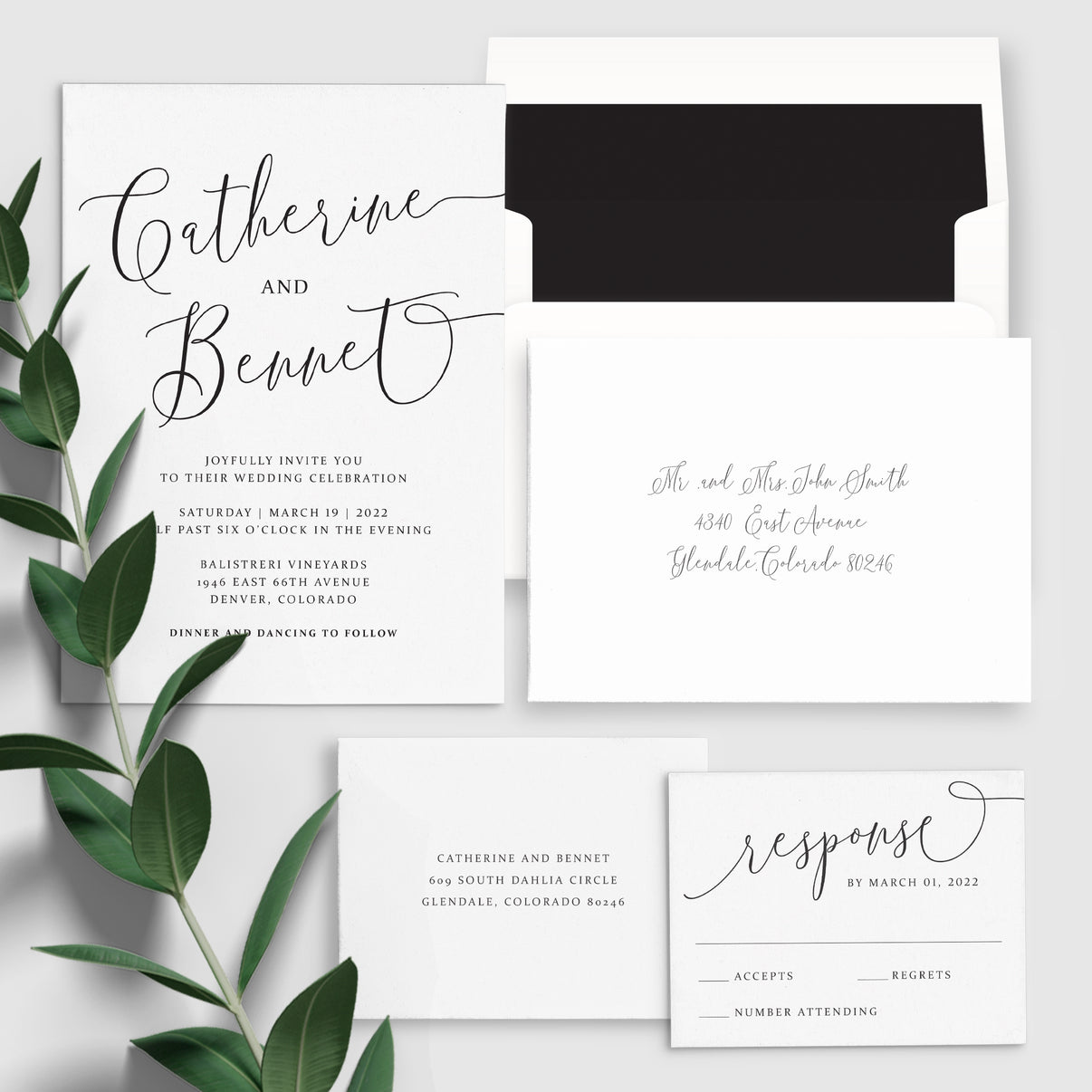 Fancy Script Wedding Invitation – Idea Chíc