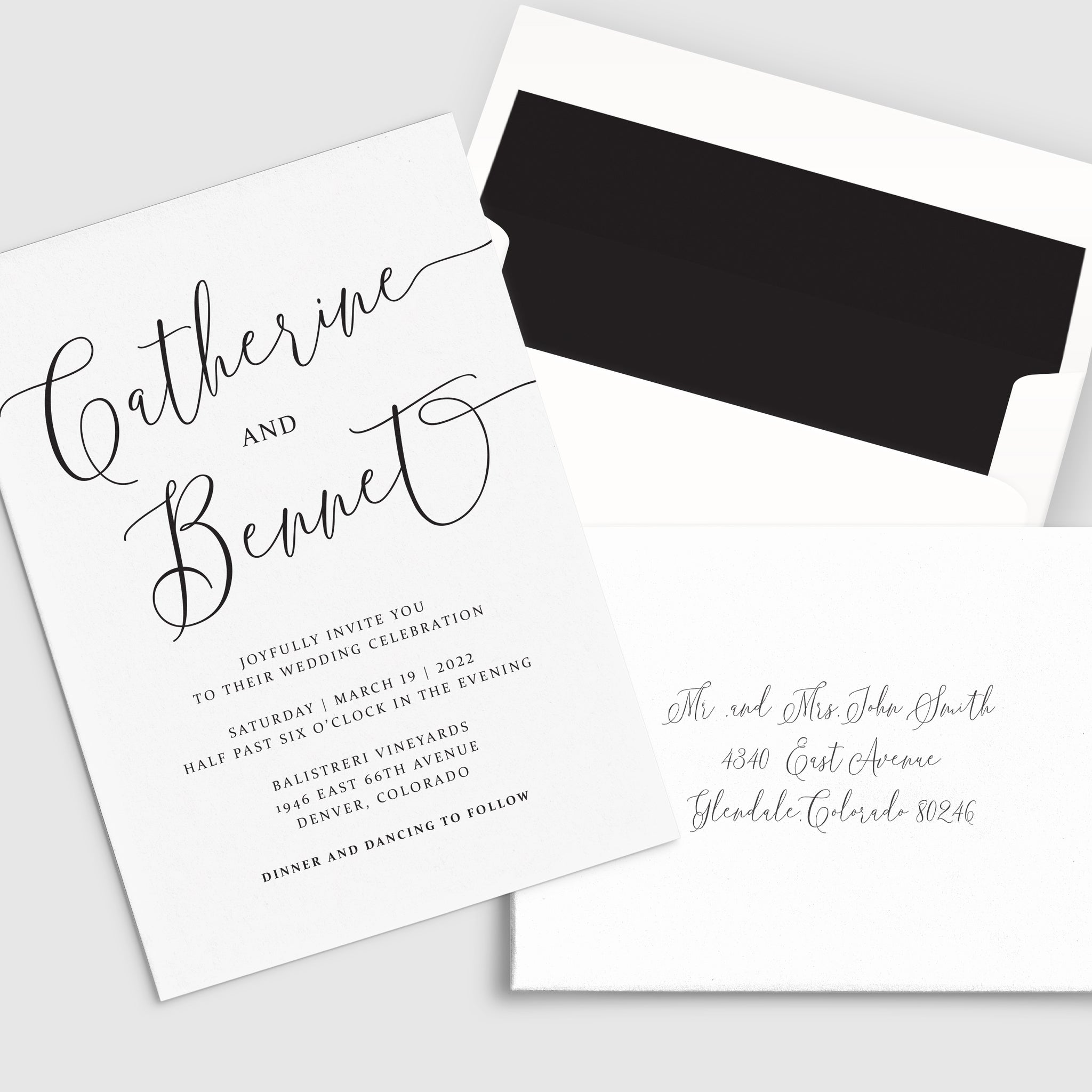 Fancy Script Wedding Invitation – Idea Chíc