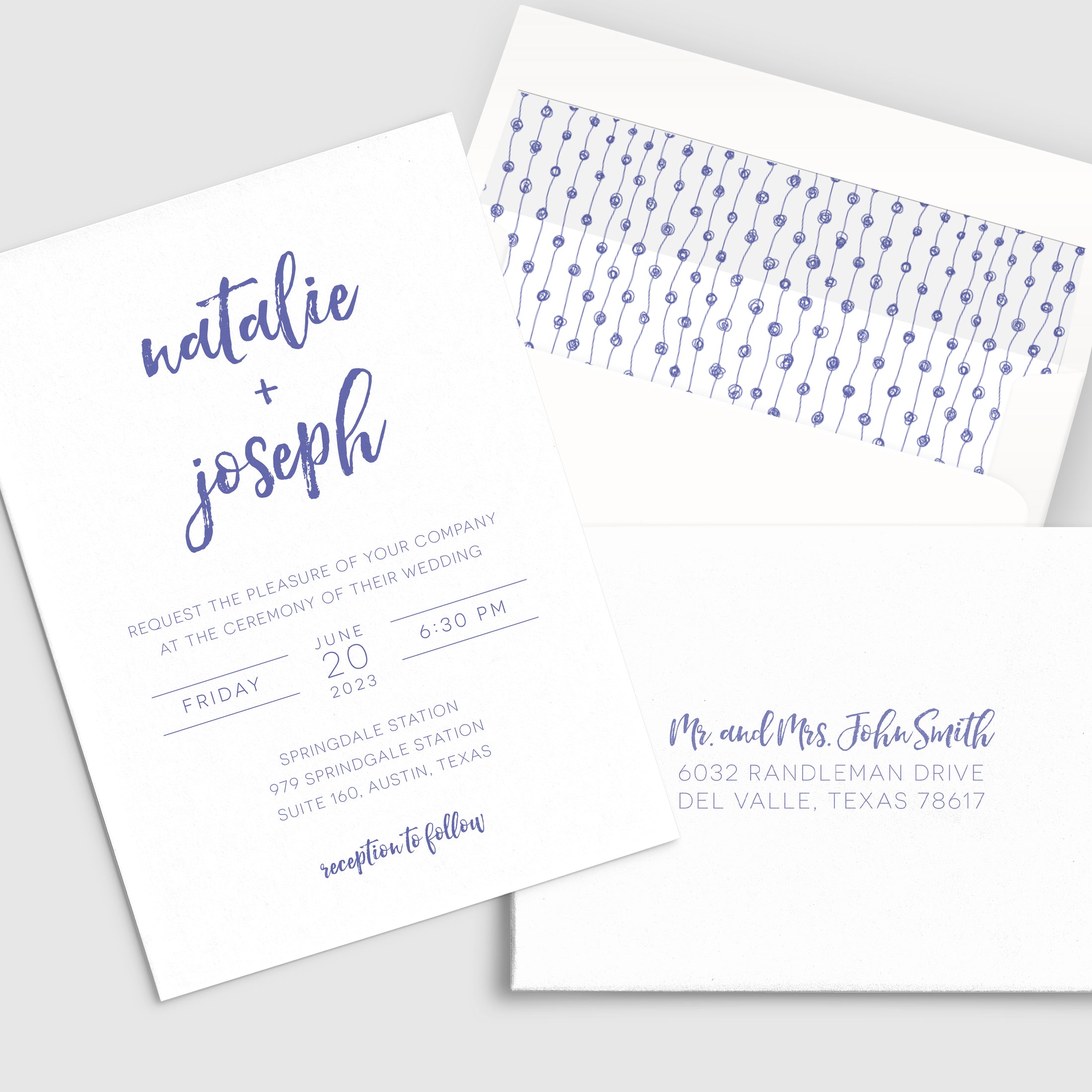 Modern Brush Wedding Invitation – Idea Chíc