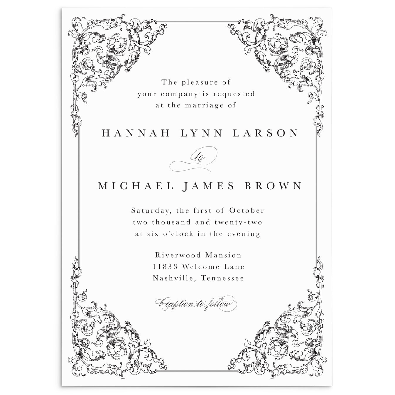 Vintage Border Wedding Invitation – Idea Chíc