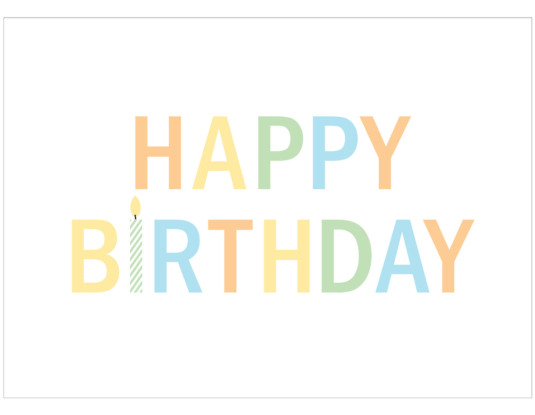 Happy Birthday Candle Postcards - Pack of 10