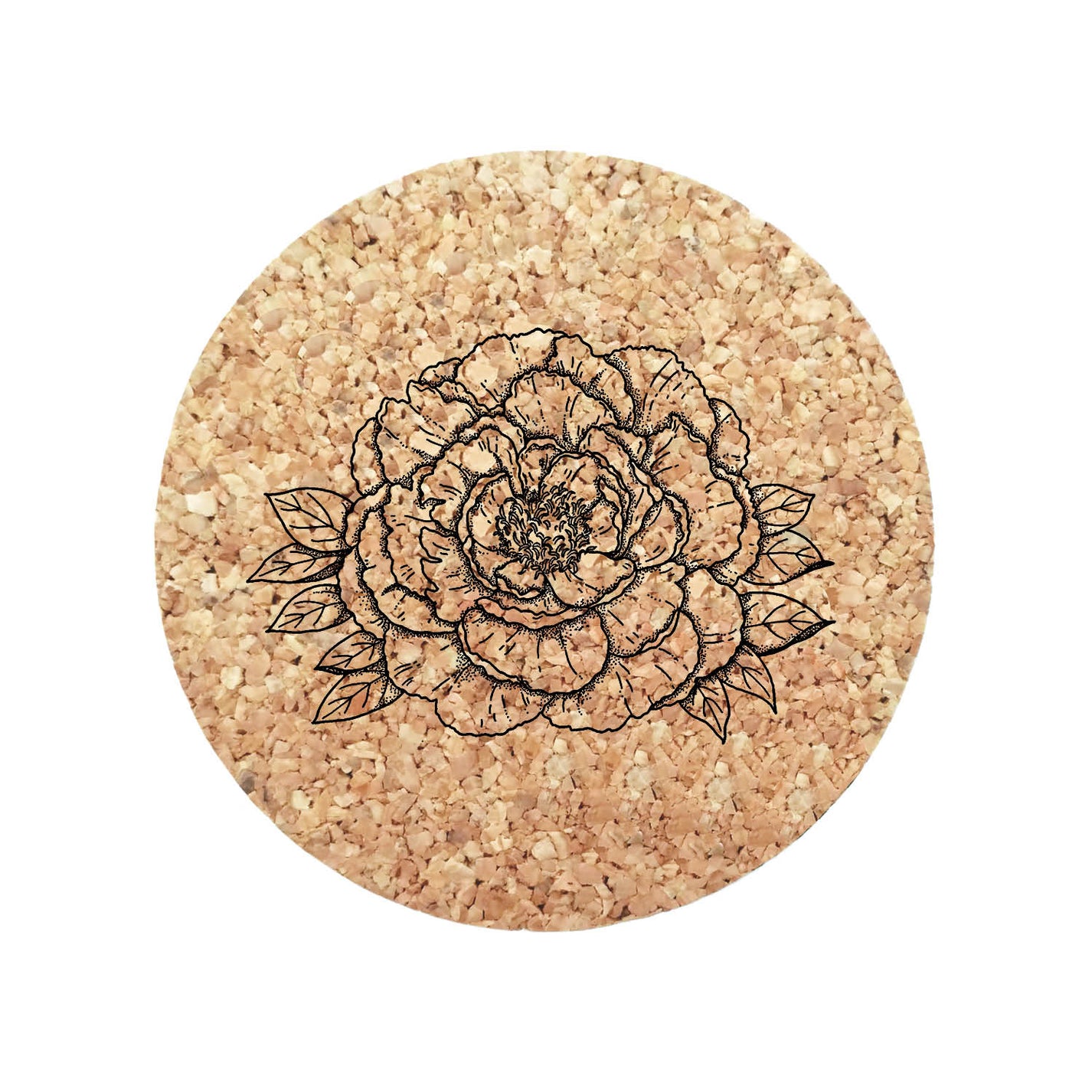 Peony Flower Cork Coasters - Pack of 4 – Idea Chíc