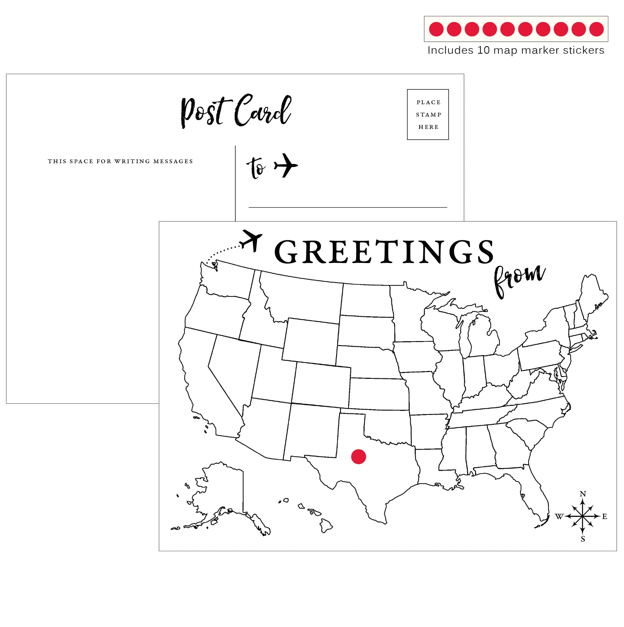 Greetings From... Mark the Map Postcards - Pack of 10 – Idea Chíc